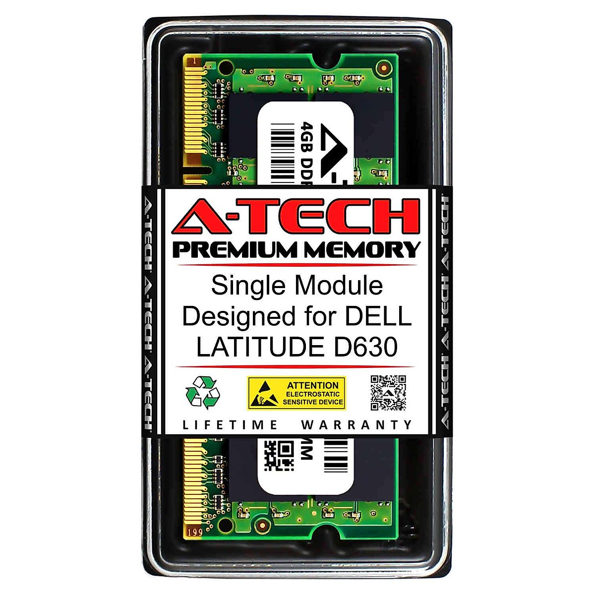 A-Tech 4GB RAM for DELL Latitude D630 | DDR2 800MHz SODIMM PC2-6400 200-Pin Non-ECC Memory Upgrade Module
