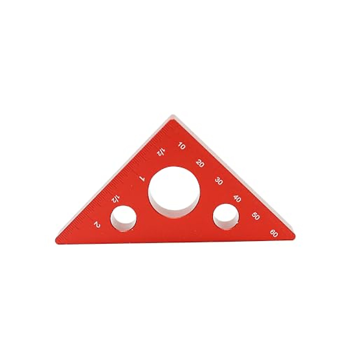WEITARI Aluminum Alloy Triangle Ruler, 45 Degree Angle, DIY Woodworking Height Measuring Gauge, 65mm (Red)