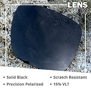 Dynamix Polarized Replacement Lenses for Oakley Flak Jacket XLJ | Easy To Install | Fit Perfectly | Solid Black