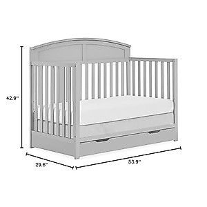 Dream On Me Storybrooke 5 in 1 Convertible Crib with Under Drawer