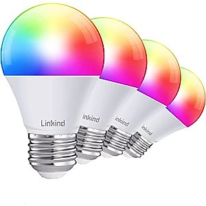 Linkind Smart Light Bulbs, Smart Bulb That Work with Alexa & Google Home, LED Light Bulbs Color Changing, A19 E26 WiFi Light Bulb Dimmable (Retro)