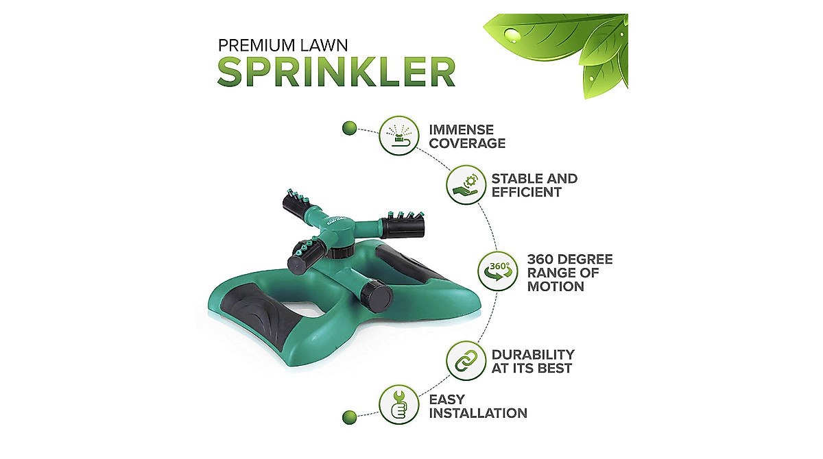 Signature Garden Water Sprinkler - 360° Yard & Garden Irrigation