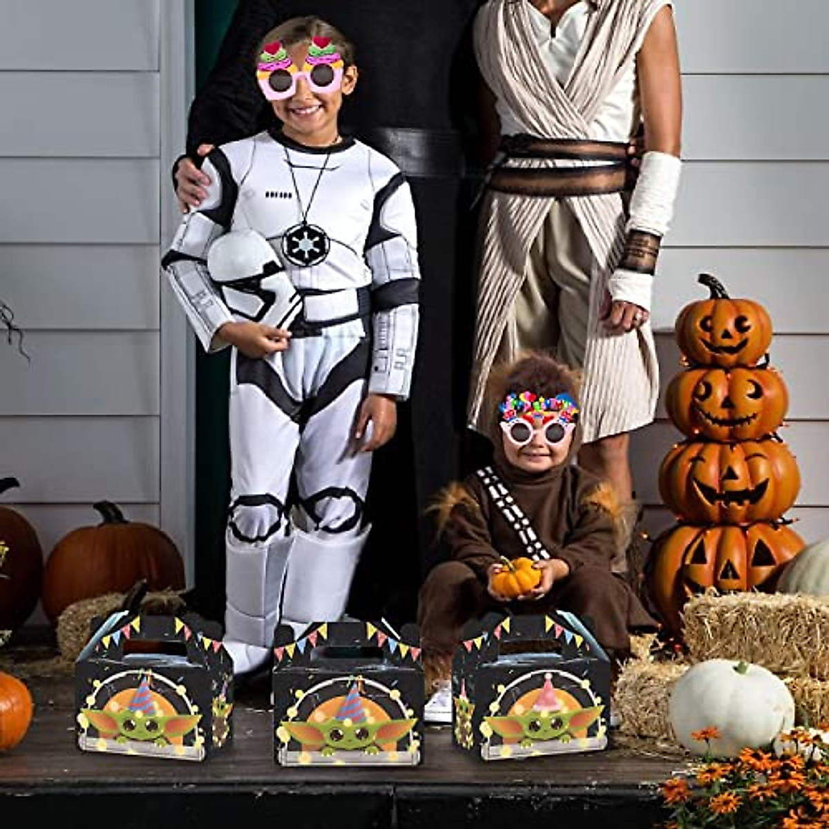 12 Pieces Baby Yoda Birthday Party Supplies Mandalorian Theme Candy Box, Tote Bag, Toy Box, Gift Box for Boys and Girls Kids.