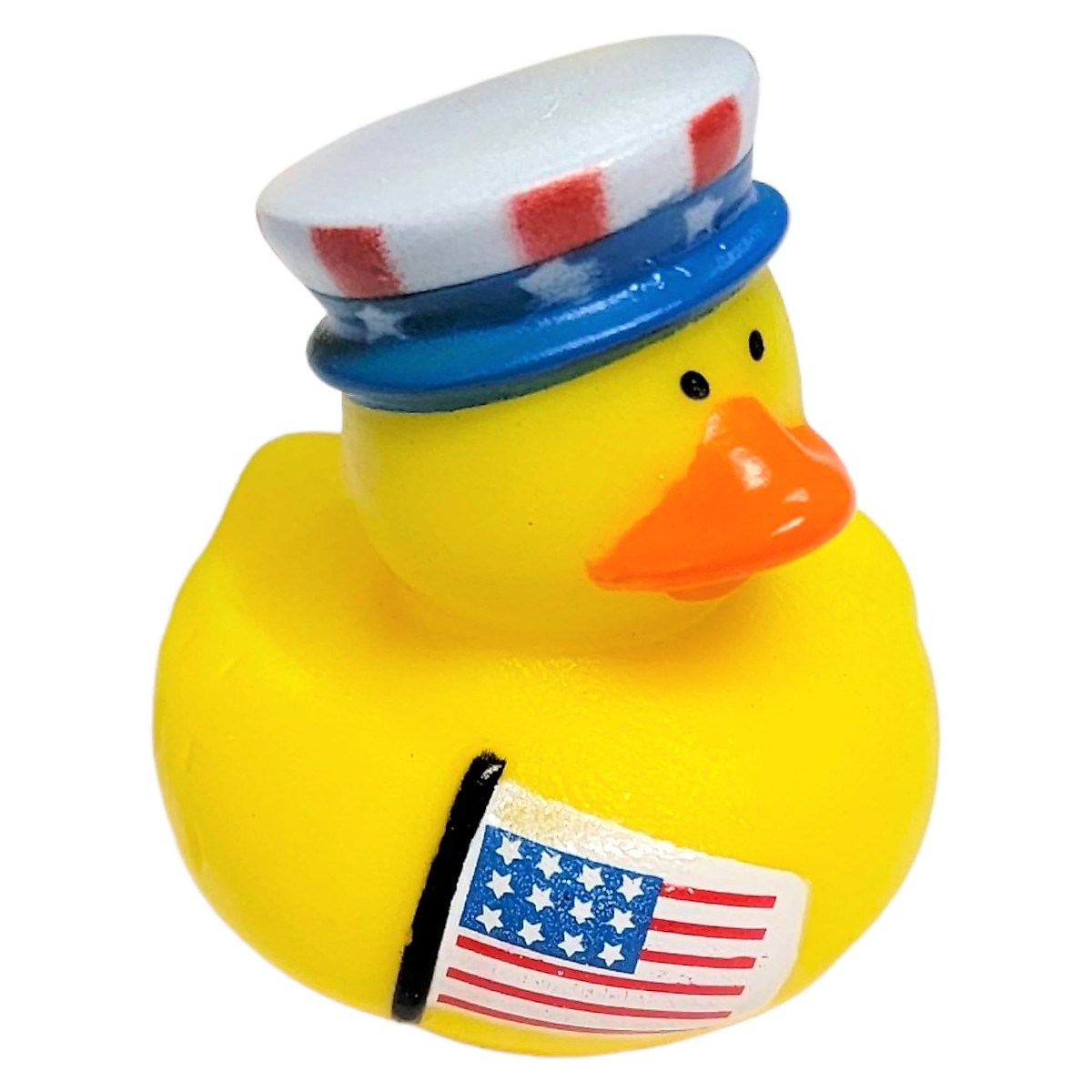 Cool 4th of July Rubber Duckies with USA Flag (2") Standard Size. (12 Pack) Cute Duck Bath Tub Pool Toys. (Patriotic Rubber Ducks)