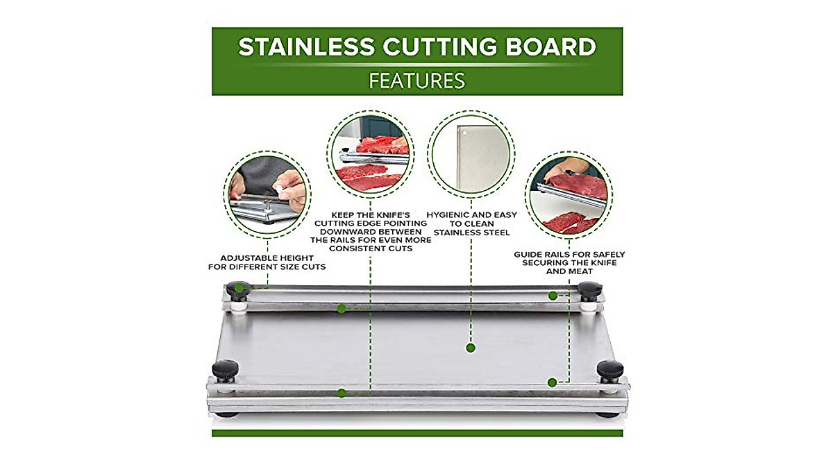 Ultimate Stainless Steel Beef Jerky Maker Kit with Slicer & Knife