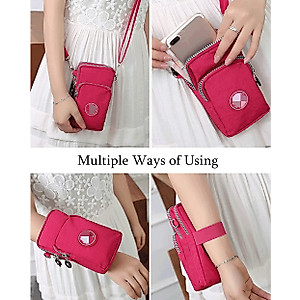 ZGMYC 3-Layers Cellphone Pouch Wristlet Purse Waterproof Sports Armband Shoulder Bag Wallet