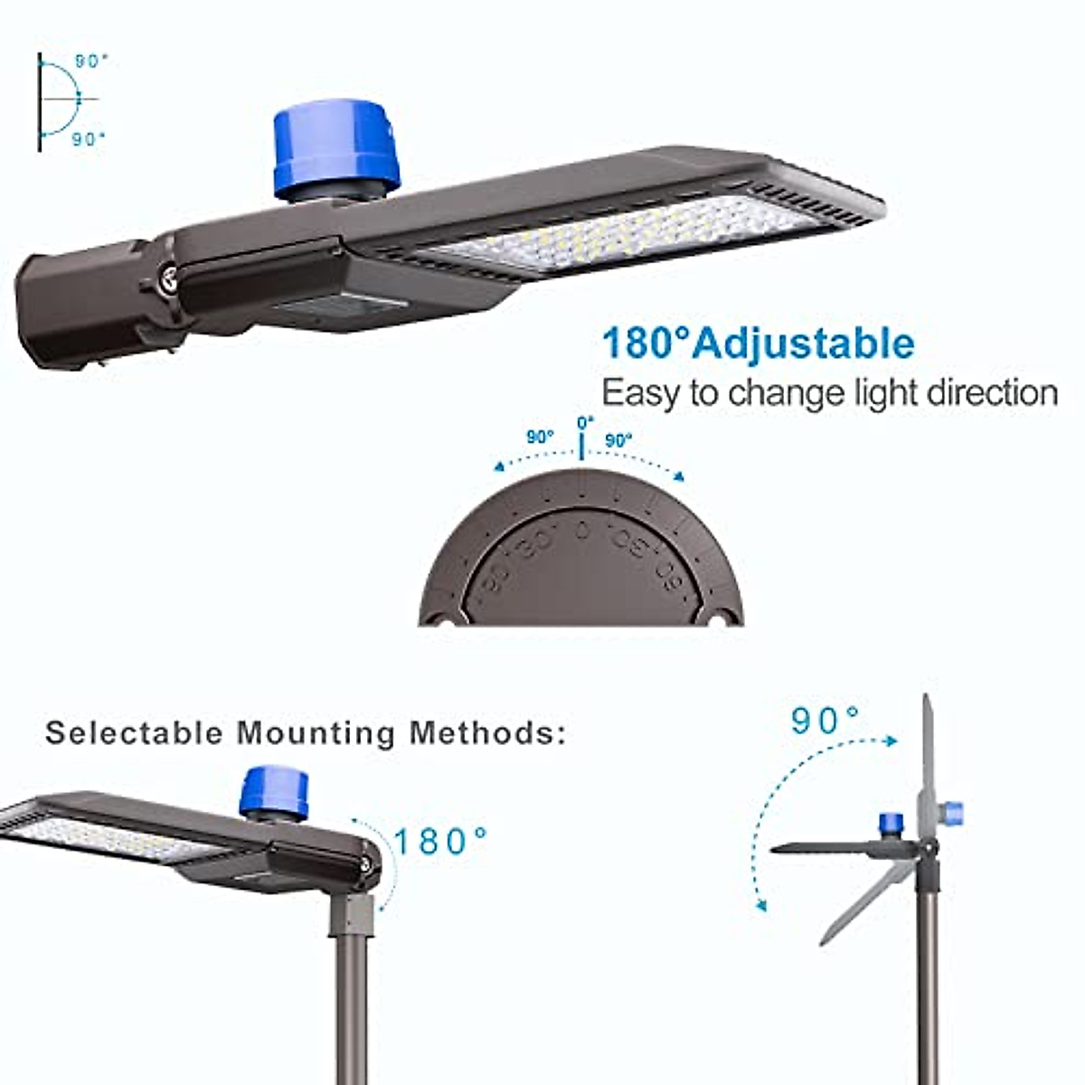 150W Parking Lot Lights 21000Lm (Eqv 600W HM/HPS) Daylight LED Parking Lot Lights with Photocell, ETL LED Pole Light IP65 Waterproof with SlipFitter Mount Energy Saving 1100KW*2/Y(5Hrs/Day)-2Pack