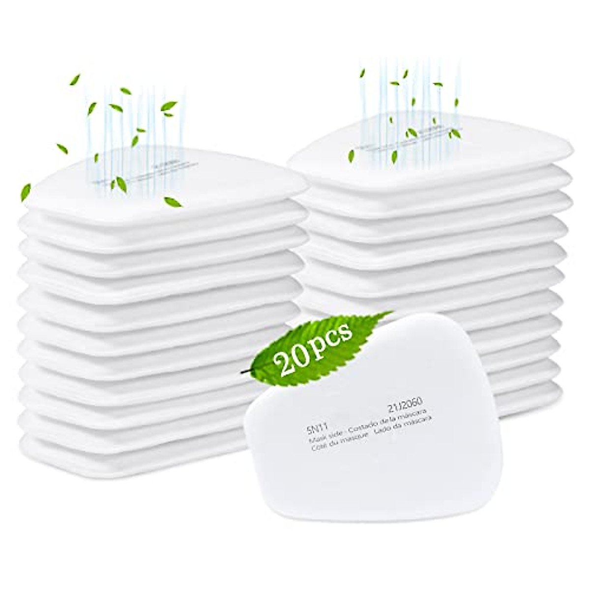 [ Respirator Filters Cotton] Ailivesun 5N11 Particulate Filter Spray Paint Dust-Proof Anti-Particles for 6100/6200/7501/7502/6800/FF402 Series Gas mask Filter Replacement(20 PCS)