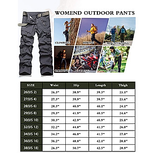 XNMAYA Cargo Pants for Women, Military Army Camo Combat Trousers,Work Camping Hiking Casual Pants with Pockets Grey US 10