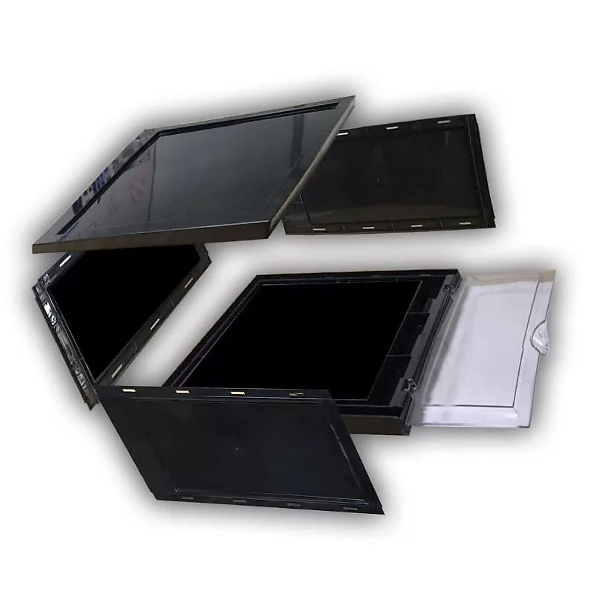 SneakNeat Sneaker Storage Container - 10 Pack, Durable Shoe Box Set with Drop Front Door - Store Up to Men's USA Size 13 - Free Standing Stackable Household Organizer - Stores, Protects, Displays Shoe Collection (Black)