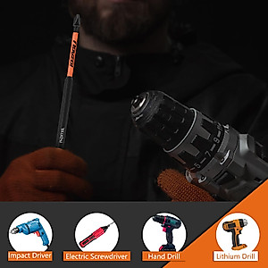 LOZAGU 12-Piece Phillips Bits #2 Impact Magnetic, S2 Steel, 1 2 3 4 5 6 Inch Long 2 Phillips Bits Set, 1/4 Hex Shank Phillips Head Drill Bits