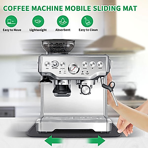 Appliance Sliding Mat for Kitchen Small Appliances, Coffee Maker Mat Mover for Countertops, Suitable for Kitchenaid Espresso, Air Fryer, Etc (Black)