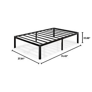 ZINUS Van 16 Inch Metal Platform Bed Frame / Steel Slat Support / No Box Spring Needed / Easy Assembly, Twin