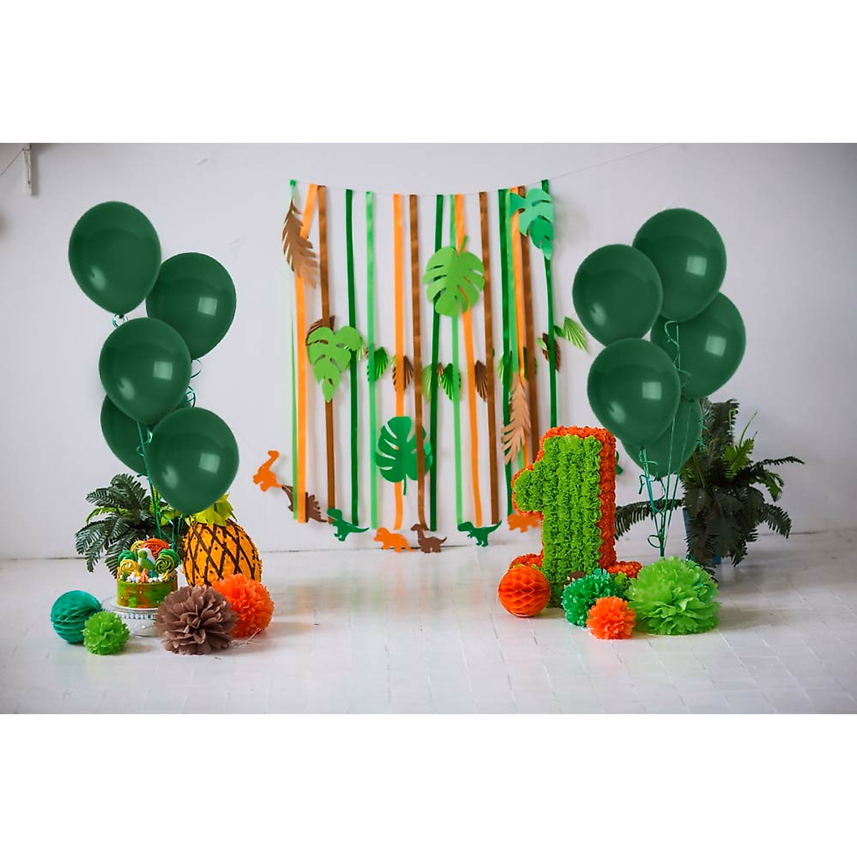 Treasures Gifted 36 Count Pine Green Latex Balloons - 12 Inch Round, Premium Latex, Durable, Versatile, Luxurious Color - Perfect for Birthday, Baby Shower - Children & Babies, Unisex