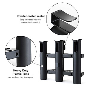 AIEVE Fishing Rod Holder, Fishing Pole Holder Fishing Rod Rack Stand Attachment Rod Holders for Boat, Cooler Holder for YETI and RTIC