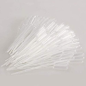 50pcs 0.5ml FWD Clear White Plastic Liquid Graduated Dropper Pasteur Transfer Pipette,Suitable for Essential Oils,Mixing Acrylic Paints& Science Laboratory (0.5ml)