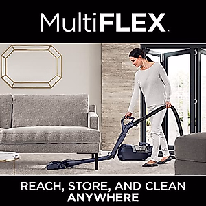 Shark CZ351 Pet Canister Vacuum, Bagless, Corded with Self-Cleaning Brushroll & PowerFins, Navy & Silver