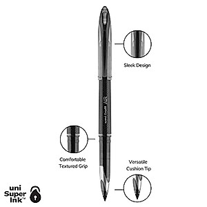 uni-ball AIR Rollerball Pens Fine Point, 0.7mm, Black, 12 Pack