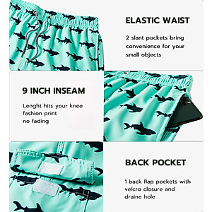 APTRO Men's Swim Trunks 9" Quick Dry Bathing Suit Big & Tall Beach Swimsuits #139 Shark 1X