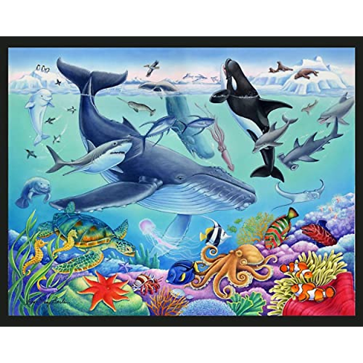 Marshall Dry Goods Inc. Under the Sea by Rose Mary Berlin Panel - 100% Cotton Fabric - 35" x 45" - Digitally Printed