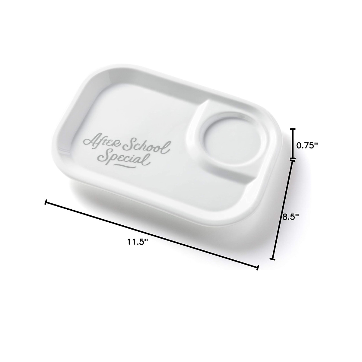 After School Special Ceramic Serving Tray from Brass Monkey - 11.5" x 8.5" x 3/4", White, Vintage Cafeteria-Inspired Tray, Unique Gift Idea!