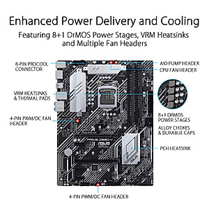 ASUS Prime Z590-V LGA 1200 (Intel® 11th/10th Gen) ATX motherboard (PCIe 4.0, 8+1 Power Stages, 3X M.2, 1Gb LAN,SPI-TPM header, Thunderbolt™ 4 support, Aura Sync RGB)