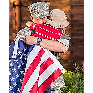 VIPPER American Flag 3x5 FT Outdoor - USA Heavy duty Nylon US Flags with Embroidered Stars, Sewn Stripes and Brass Grommets