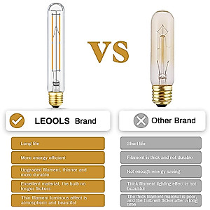 Leools Dimmable E26 Light Bulb 8W Equal 75 watt led Light Bulb Warm White 2700K AC120V Edison Light Bulbs 75 Watt 800LM Clear T10 led Bulb for Rustic Pendant,Industrial Pipe,Wall sconces,4Pack