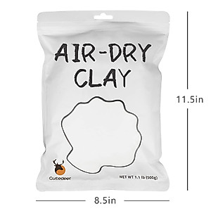 Air Dry Clay - White, 1.1lb Soft Foam Modeling Clay, Ultra Light Magic Clay for Kids Adults, DIY Molding Clay, Arts & Crafts Project Supplies(1.1lb - 1 Pack, White)