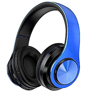 Amazing 7 LED Bluetooth Headphones with 8Hours Playtime, Wireless Headsets Over Ear, Hi-Fi Stereo, Multi-Colored Breathing Led, Built-in Mic, Snug Fit Earphones for Game Video DJ (Grey Blue)