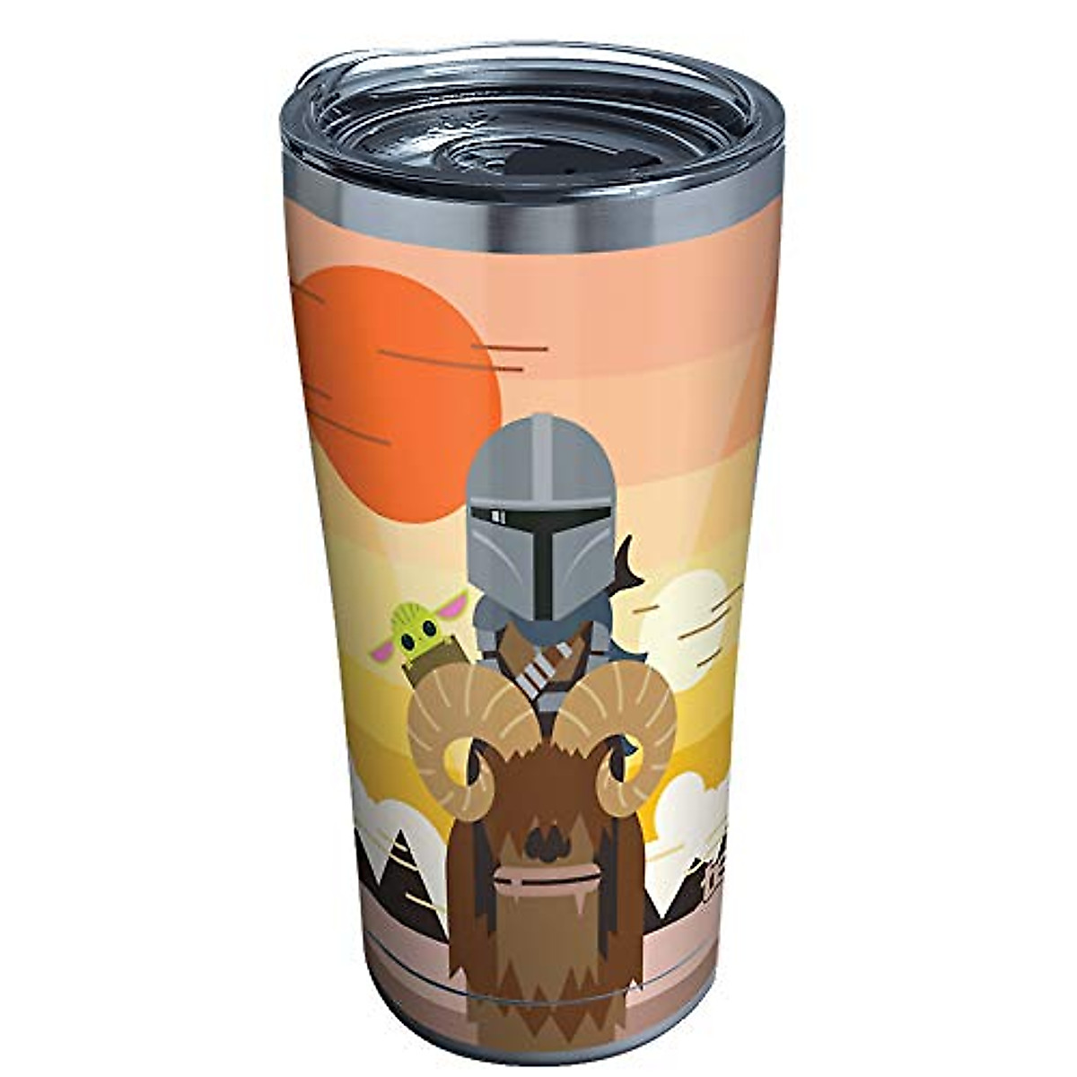 Tervis Triple Walled Star Wars - The Mandalorian Geo Pop Group Insulated Tumbler Cup Keeps Drinks Cold & Hot, 20oz, Stainless Steel