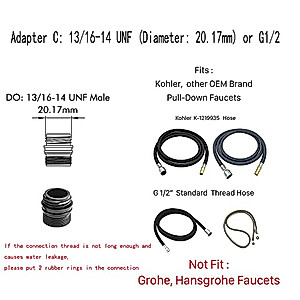 Weirun Replacement Universal Sprayer Pull Out Spray Head for Kitchen Sink Pull-Down Faucet 1/2-Inch IPS Connector 2-Function, Brushed Nickel