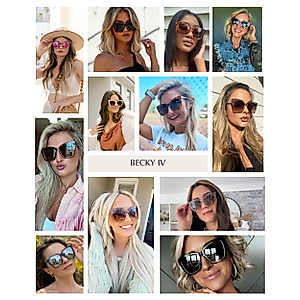 DIFF Becky IV Cat Eye Polarized Sunglasses for Women UV400 Protection, Oversized Designer Eyewear, Himalayan Tortoise + Grey