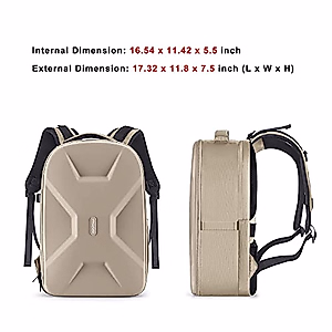 MOSISO Camera Backpack, DSLR/SLR/Mirrorless Photography Camera Bag 15-16 inch Waterproof Hardshell Case with Tripod Holder&Laptop Compartment Compatible with Canon/Nikon/Sony, Camel
