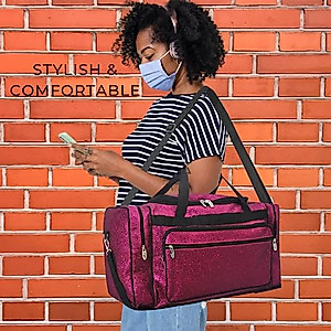 NGIL Canvas 23" inch Duffle Bag (Hot Pink Glitter)