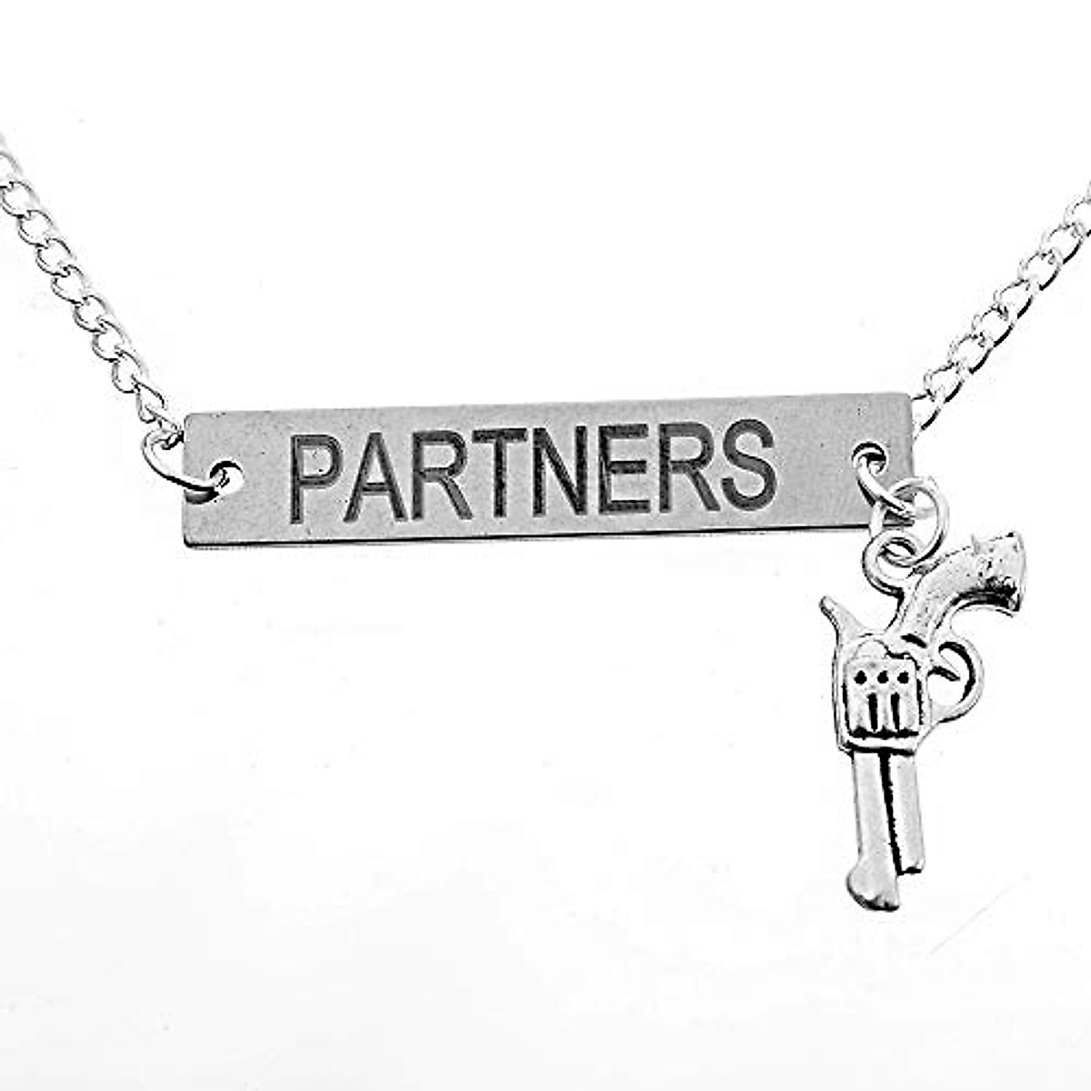 MJartoria Best Friend Necklaces Partners in Crime Engraved Friendship BFF Necklace for 2(Silver color3)