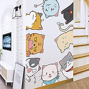 Buer Homie Wall Stickers, Cats and Kitten Pattern, Nursery Murals for Kids Bedroom
