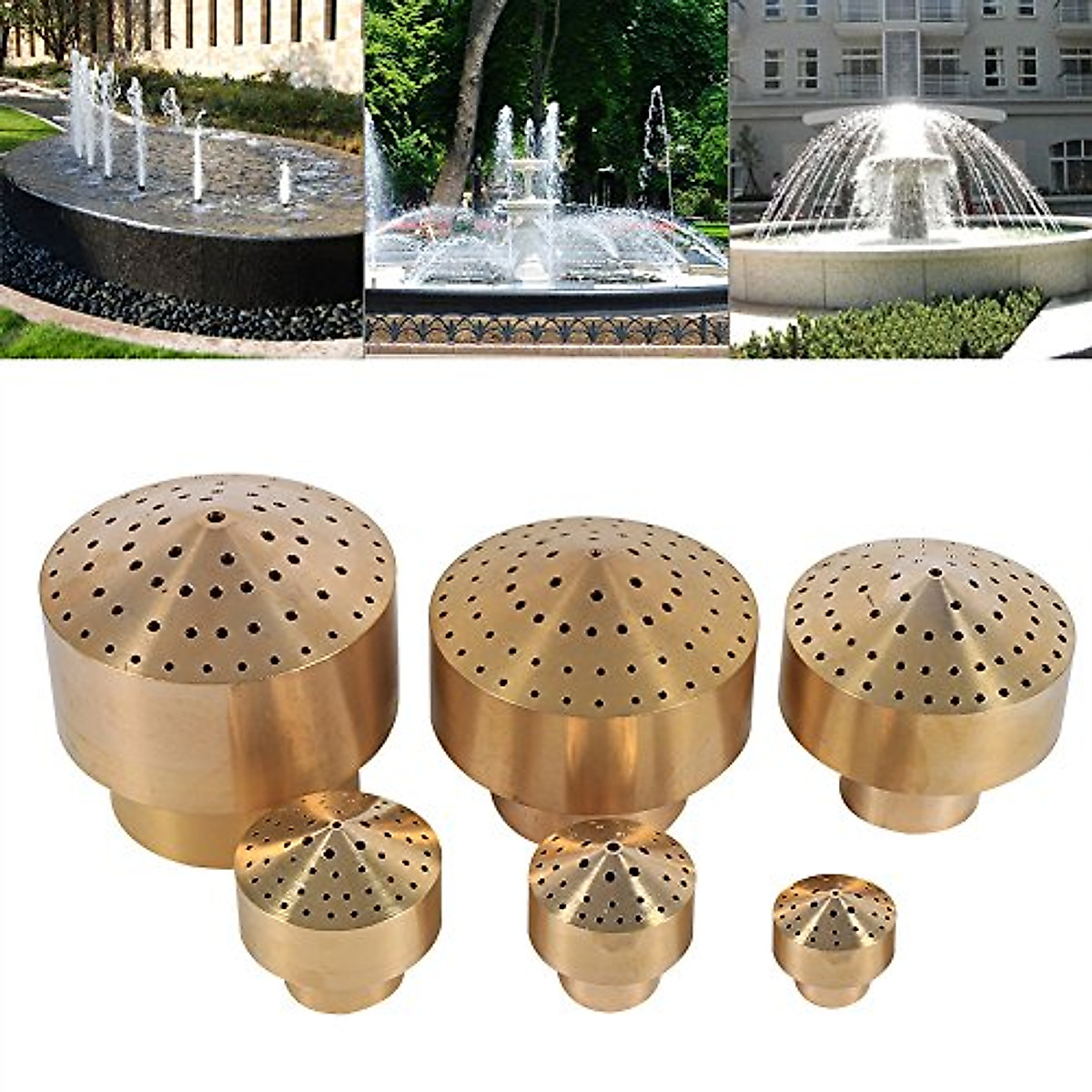 1/4''1/2''3/4''1''3/2''2''Brass Column Garden Pond Water Fountain Nozzle Sprinkle Spray Head(1/2")