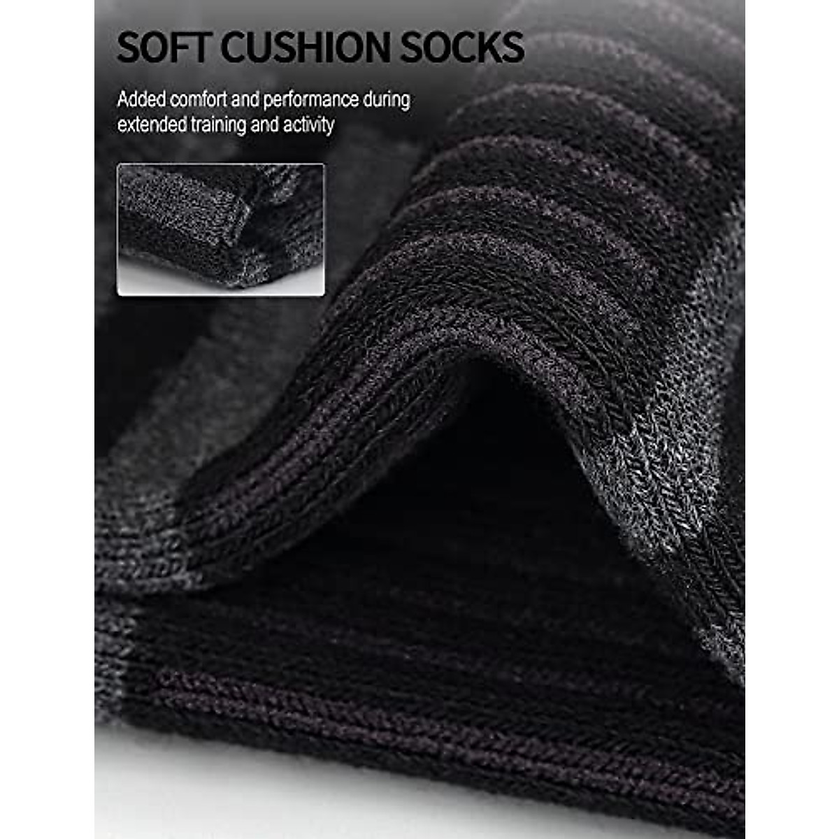 Airacker Ankle Athletic Running Socks Cushioned Breathable Low Cut Sports Tab Socks for Men and Women (6 Pairs)