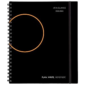 AT-A-GLANCE 2023-2024 Planner, Weekly & Monthly Academic Appointment Book, 8-3/4" x 11", Large, Plan.Write.Remember, Black (70595705)