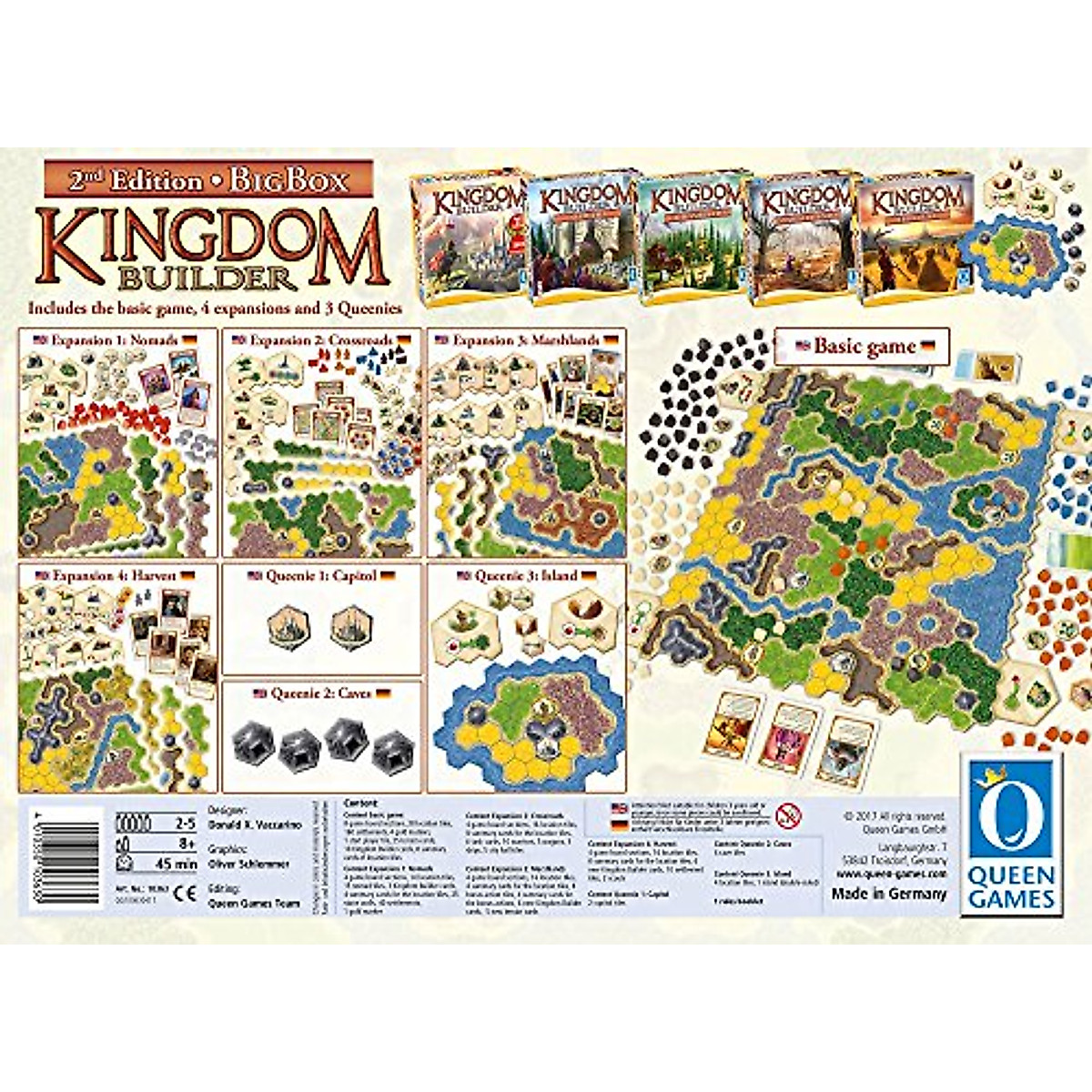 Queen Games Kingdom Builder Big Box 2nd Edition Board Game