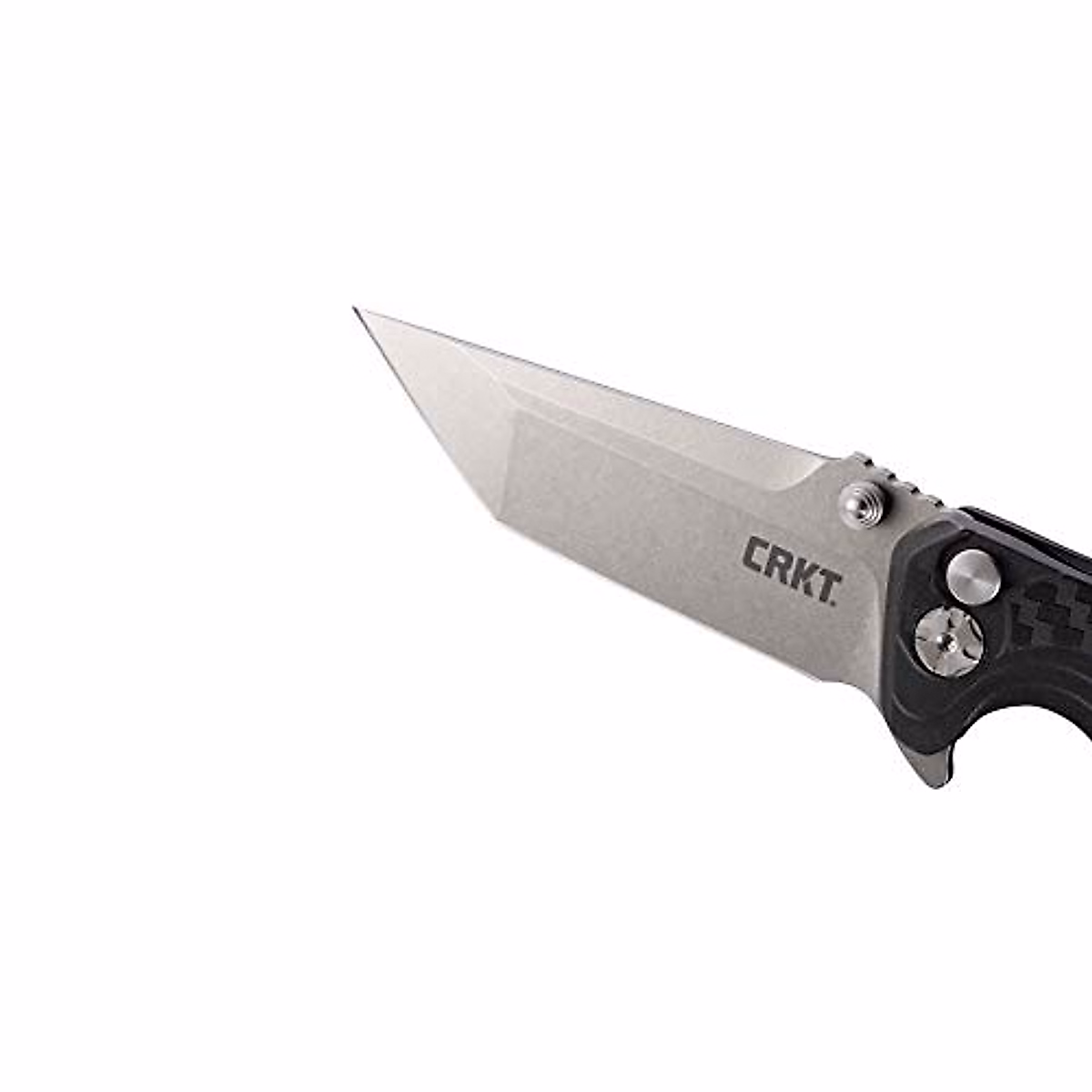 Columbia River Knife & Tool BT Fighter EDC Folding Pocket Knife: Everyday Carry, Tanto Blade with Stonewash Finish, Button Lock, Glass Reinforced Fiber Handle, Deep Carry Pocket Clip 5225