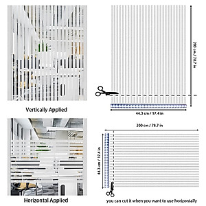 Window Privacy Film,Frosted Glass Window Film Window Cling Privacy Film Striped Pattern +Qualsen Window Privacy Film Frosted Glass Window Film Matte White
