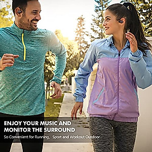 ACREO The Next Generation Open Ear Headphones, OpenBuds【2022 Launched】, True Wireless Earbuds with Earhooks, Bluetooth Workout Headphones, 18 Hours Playtime with Case, IPX7 Waterproof, Black