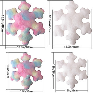ROTORS Snowflake Pillow Christmas Throw Pillows Winter Snowflake Pillow White Decorative Pillow Plush Cute Pillow for Couch Sofa Bed Decoration (White 40cm)