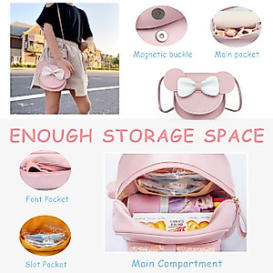 Mini Backpack for Girls Cute Bowknot Toddler Backpack Purse Cartoon Mouse Ears Purse Mini Backpack for Teen Girls