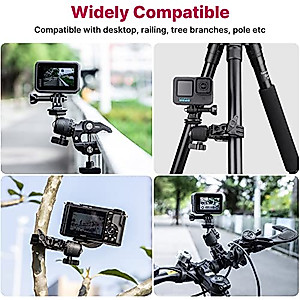 ULANZI R099 Super Clamp Camera Mount Clamp with 360° Ballhead, Bike/Bicycle/Motorcycle Handlebar Mount for Insta360/GoPro/AKASO/DJI Osmo Action Cameras, DSLR/Cameras/Lights Pole Tube Mount