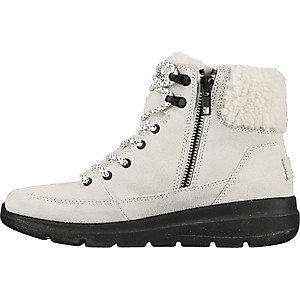 Skechers Women's Glacial Ultra-Woodlands Fashion Boot, White/Black, 10