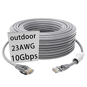 GWFIBER cat 6 ethernet Cable 100 ft Heavy Duty Internet Cable (30 Meter) CAT5e/CAT6 poe Cable cat6 UV Waterproof Direct Burial & Indoor Outdoor LAN Cable 100ft Network Cable 1 PCS（2&4PCS Available