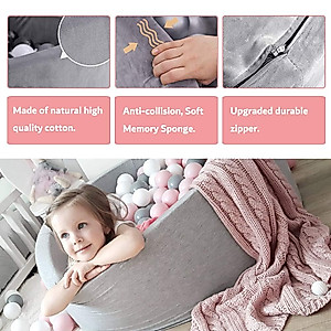 LA FEIER Deluxe Foam Ball Pit Kiddie Balls Pool Toddler Playpen Soft Round Ball Pool Play Toy for Baby Kids Children Indoor & Outdoor, Grey